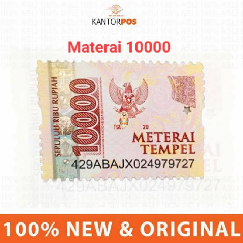 Jual Materai 10000 Materaipos 10000 Materai Tempel | Shopee Indonesia