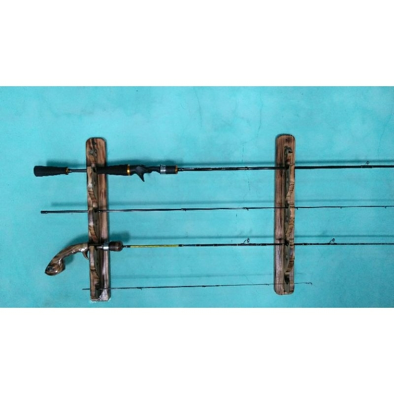 Jual RAK JORAN DINDING...Rak Joran dinding kayu pinus Rak Joran Pancing ...