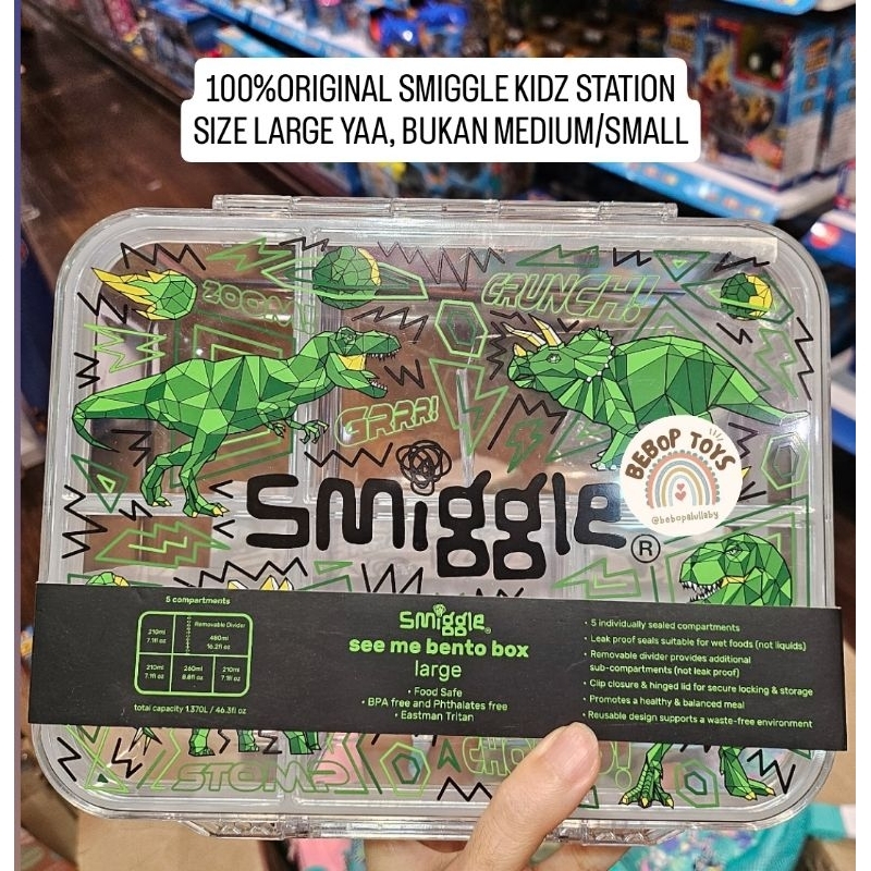 Jual [100% ORIGINAL] SMIGGLE LARGE BENTO BOX BPA FREE see me through ...
