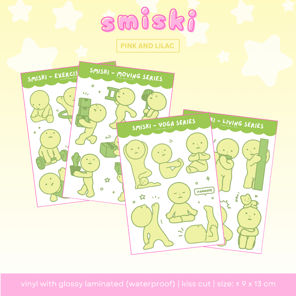 Jual Sticker Sheet Smiski | Exercising, Moving, Yoga, Living Series ...