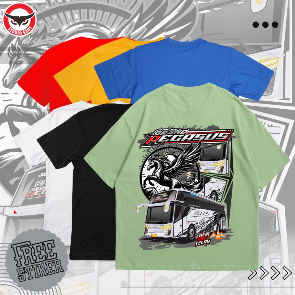 Jual (free sticker+GANCI )KAOS ANAK DEWASA BUS PEGASUS JB5 FADEL COTTON ...