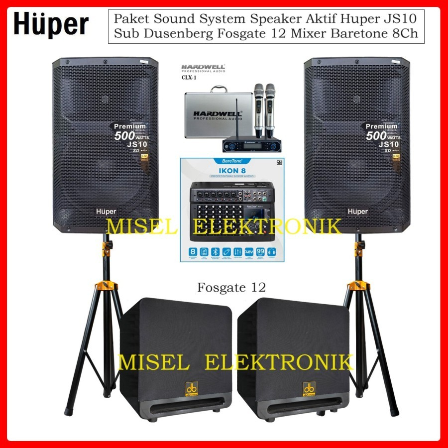 Jual Paket Sound System Outdoor Speaker 15 Inch Huper JS10 Subwoofer 12 ...
