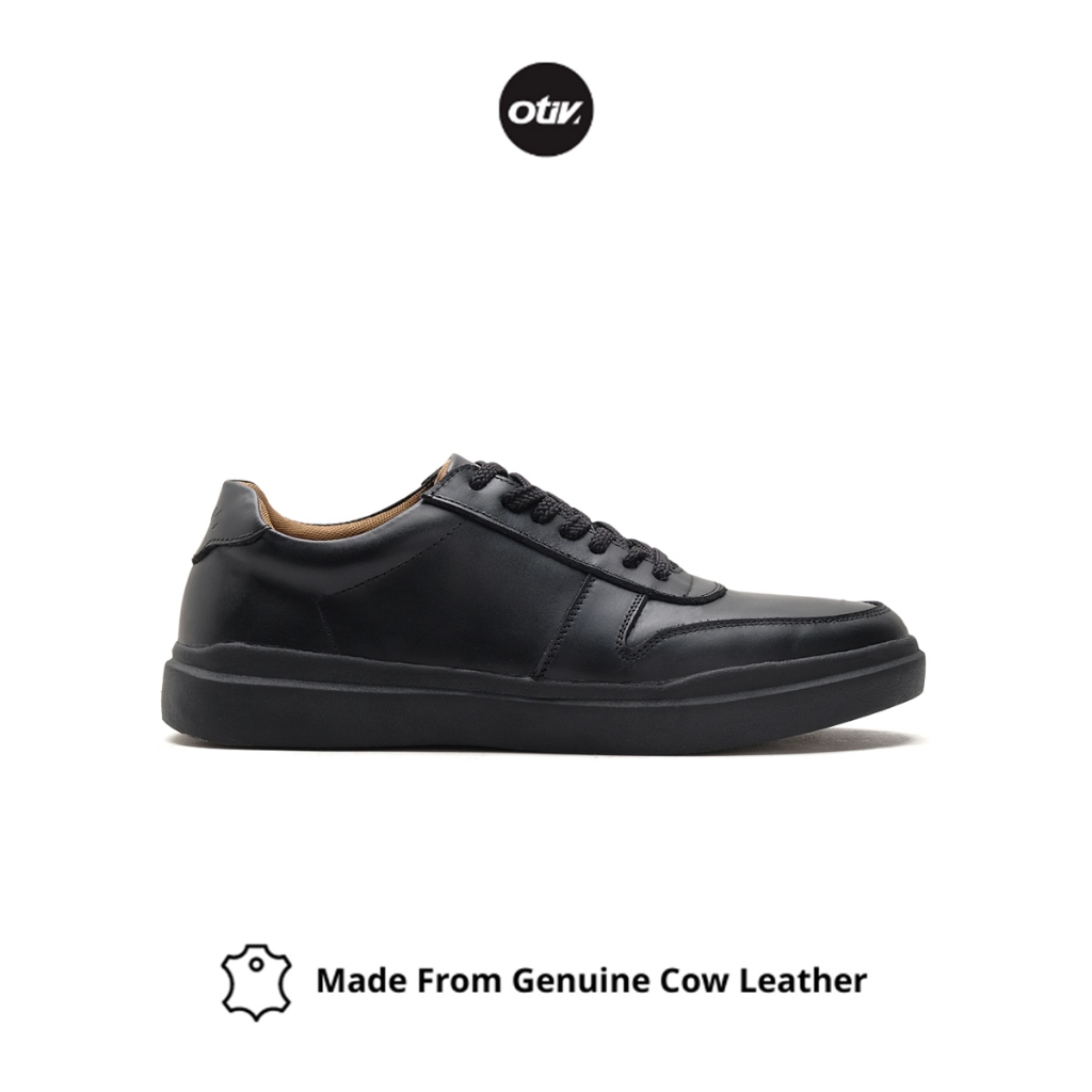 Jual OTIV Dublin Black - Sepatu Sneakers Kulit Asli Casual Pria Kuliah ...