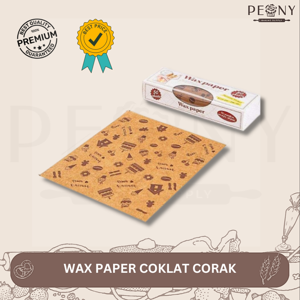 Jual ( ISI 50 LEMBAR ) WAX PAPER COKLAT CORAK | Shopee Indonesia