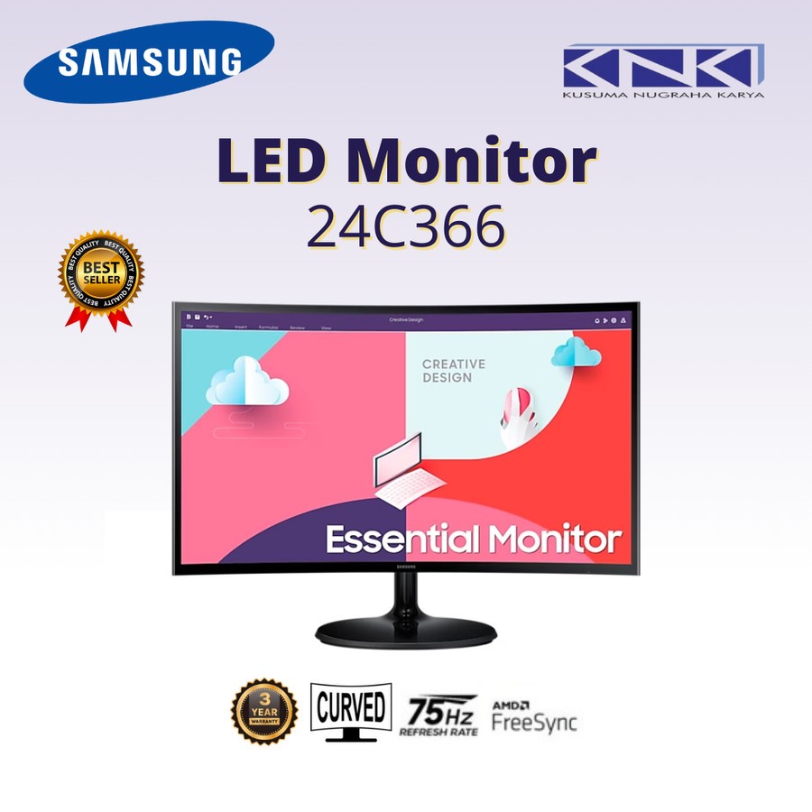Jual Monitor Samsung S3 24" Essential Curved 24C366 / S24S366 Y-Feet ...