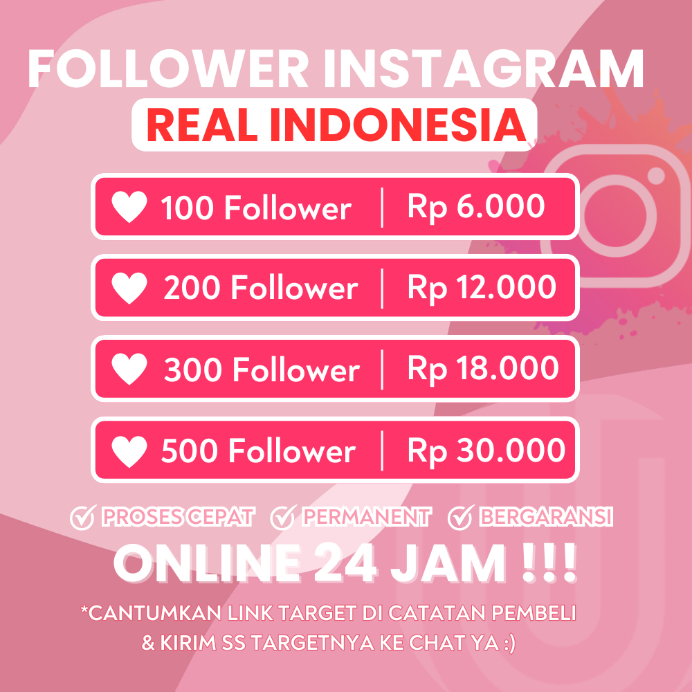 Jual FOLLOWER INST4GRAM INDONESIA GARANSI PROSES CEPAT !!! - Online 24 ...
