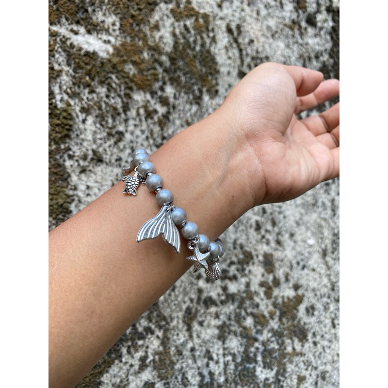 Jual Gelang mutiara/ gelang kerang/ pearl shell bracelet/ gelang unik ...