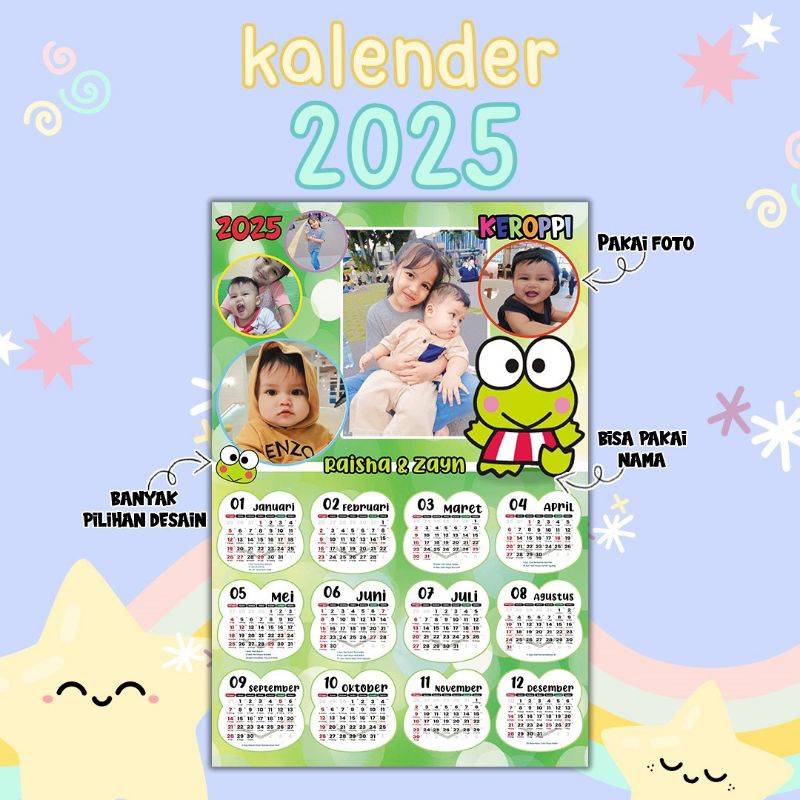 Jual KALENDER DINDING CUSTOM - KALENDER KARAKTER PAKAI FOTO & NAMA ...