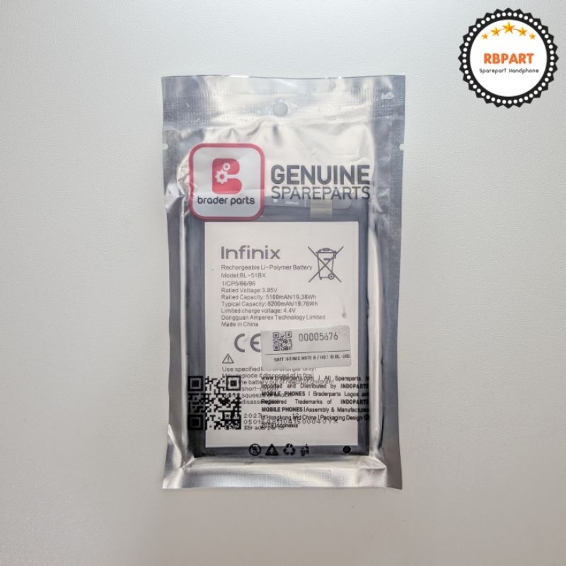 Jual Battery ORIGINAL Braderparts Infinix Note 8 / Hot 10 BL-51BX ...