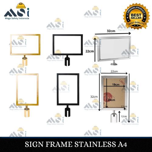 Jual Sign Frame A4 Potrait Stainless Papan Tiang Antrian | Shopee Indonesia