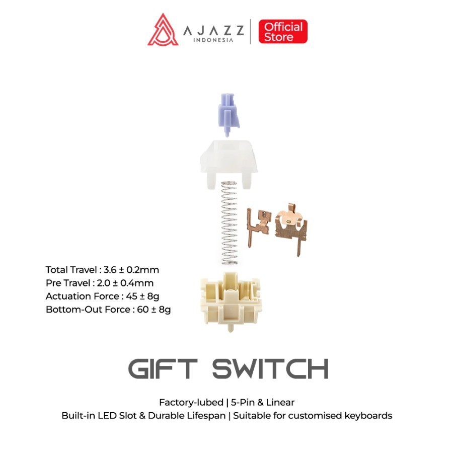 Jual Ajazz Gift Switch Linear 5-Pin PCB Mechanical Switch Keyboard ...