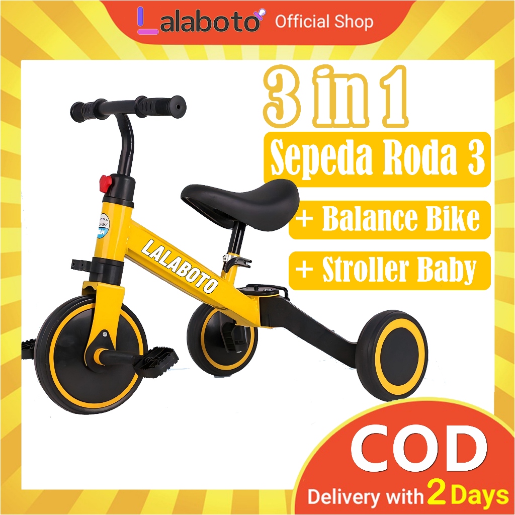 Jual Mainan Sepeda Balance Bike 3in1/sepeda anak roda 3/Push Bike anak ...