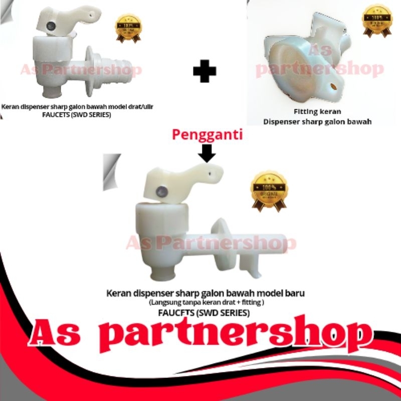 Jual keran dispenser sharp galon bawah model baru original 100% ...