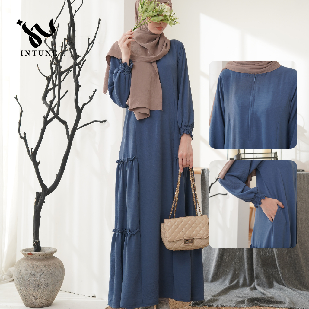 Jual Intune Hijab Fatima Gamis Polos Abaya Premium Simple Elegan & Syar ...