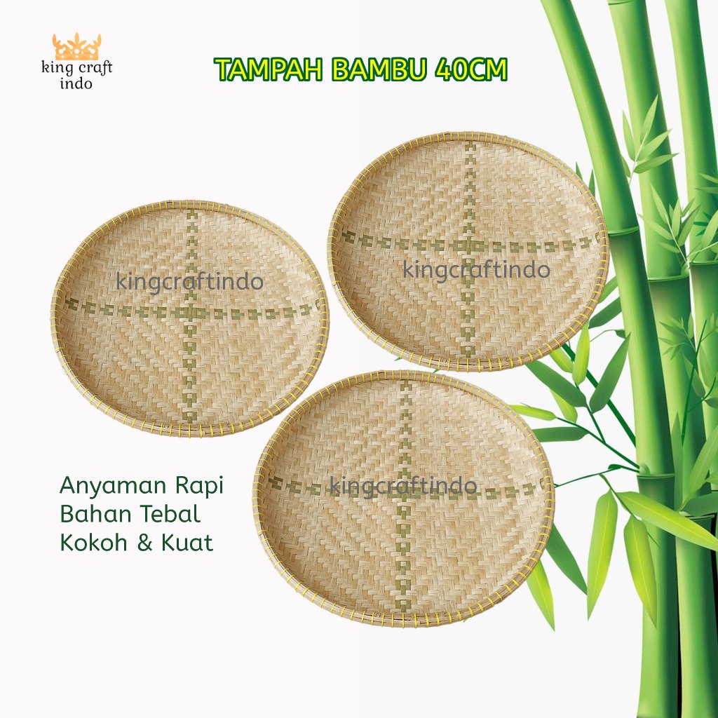 Jual Tampah Bambu Nampan Anyaman 40 45 cm Cecempeh Tumpeng Nyiru ...
