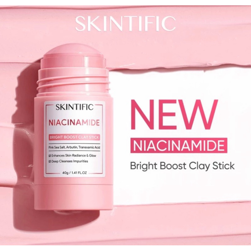 Jual SKINTIFIC NIACINAMIDE BRIGHT BOOST CLAY MASK STIK 40gr// MASKER ...