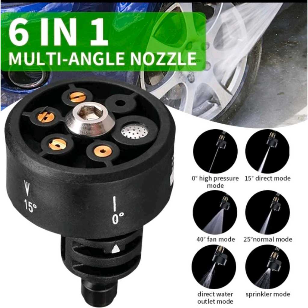 Jual 6in1 Nozzle High Pressure Washer 1/4 Inch Plastik Adjustable ...