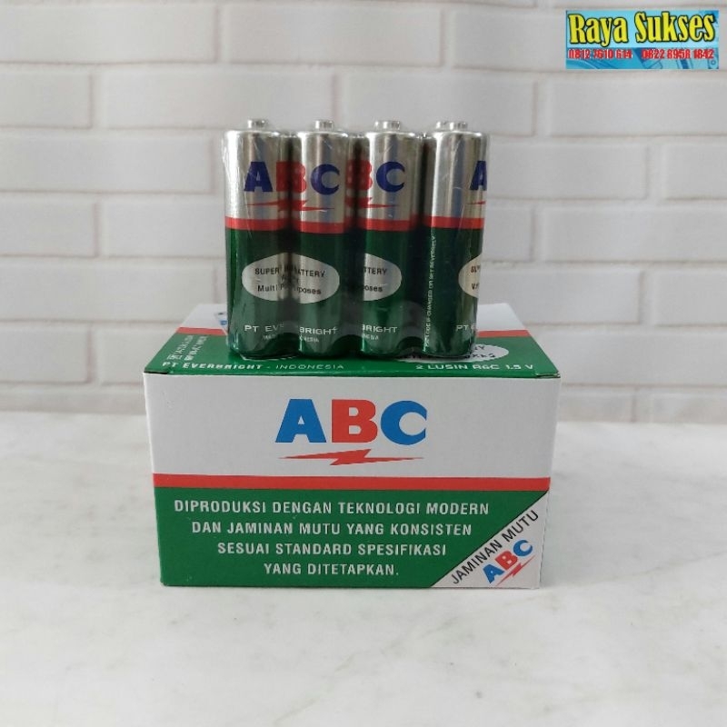 Jual Baterai ABC AA Hijau 1.5 V R6C (Isi 24 pcs)/Baterai Serba Guna ABC ...