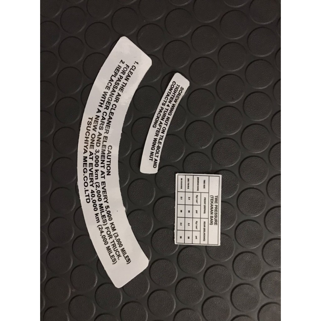 Jual Stiker Label Perhatian dan Tekanan Ban Mobil Nissan Terrano ...