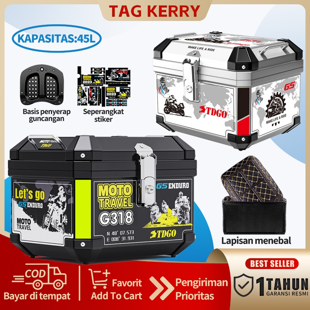 Jual READY STOCK 45 Liter Box Motor Box Belakang Motor Kapasitas Tas ...