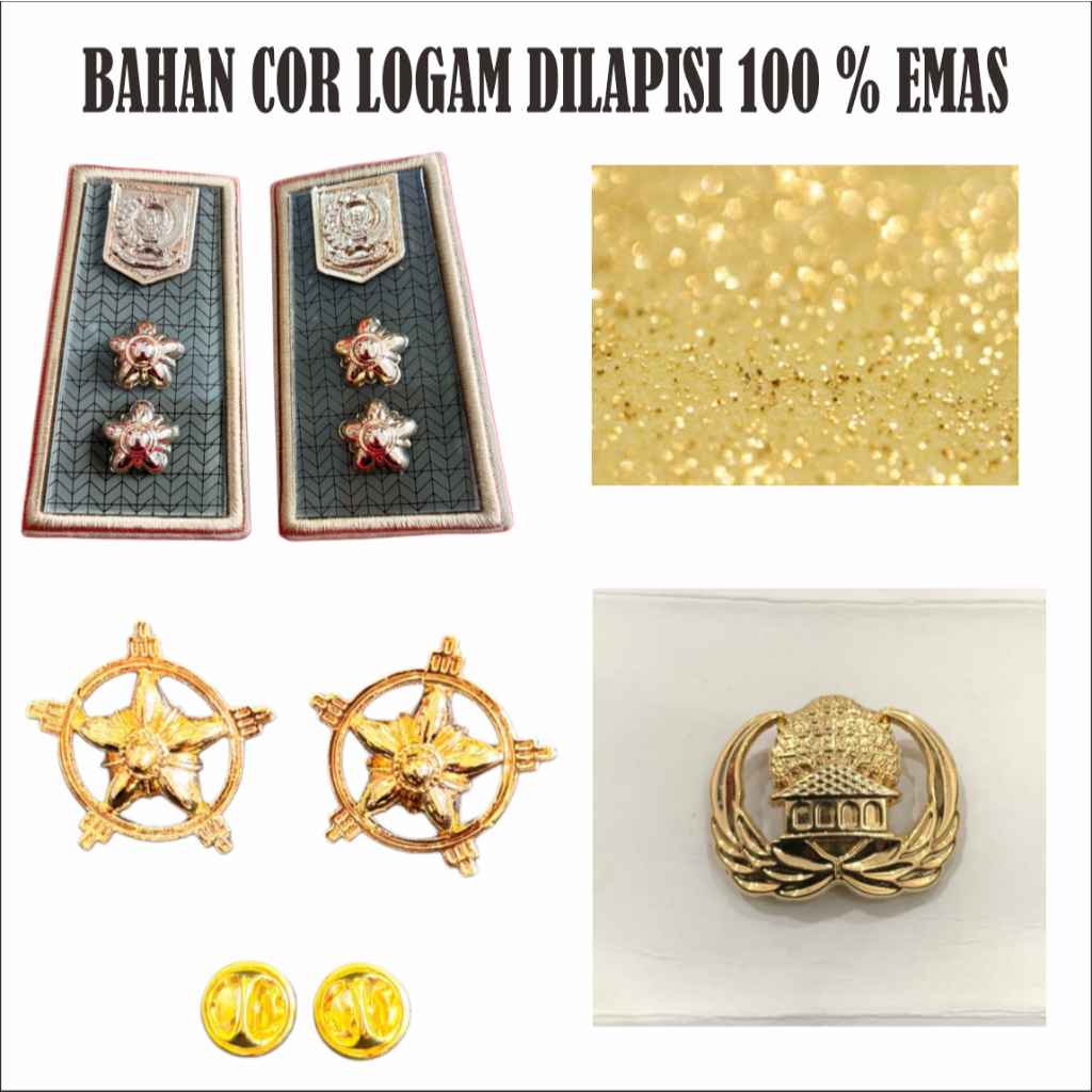 Jual pangkat pdh lurah melati 2 kemendagri gold // Monogram PNS ASN ...