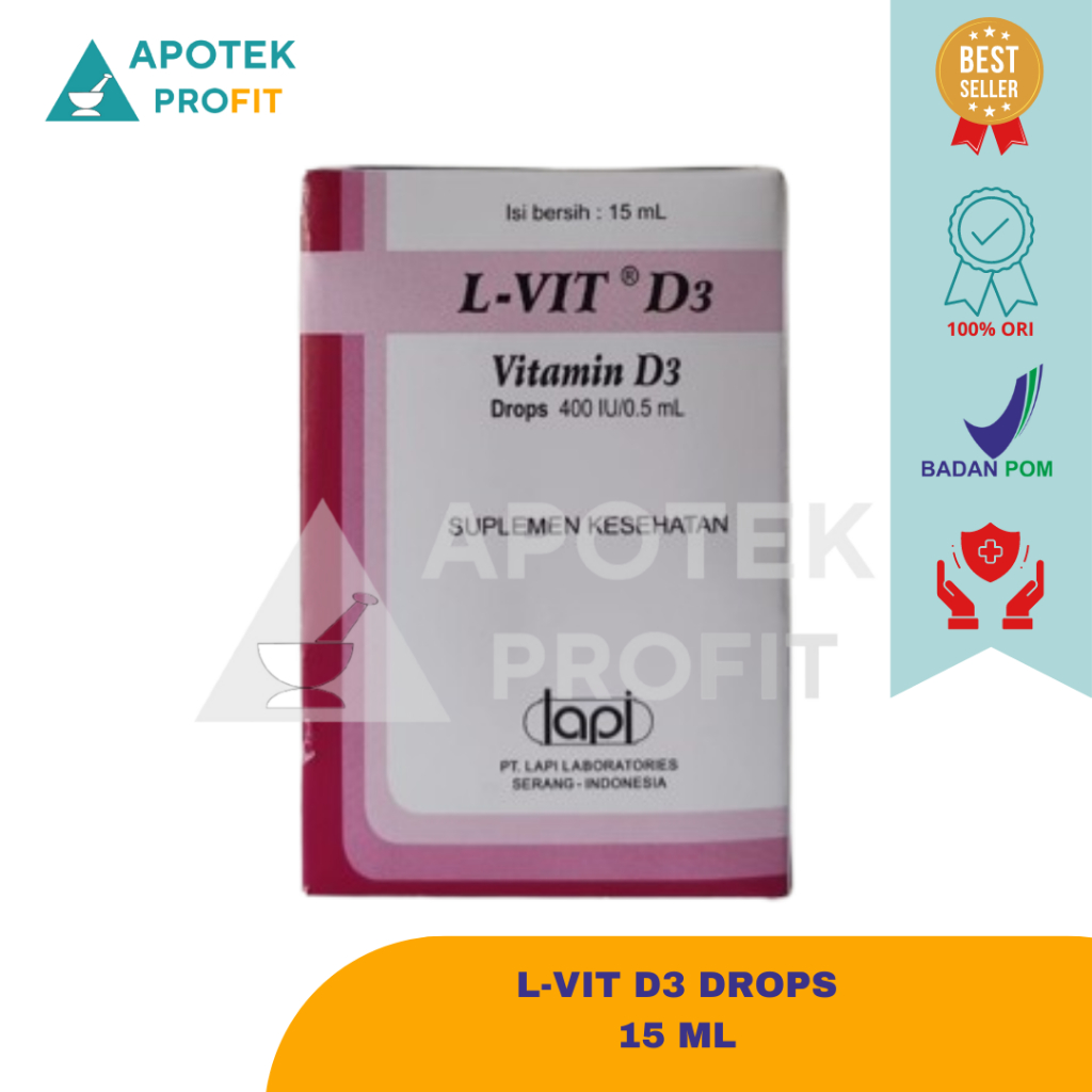 Jual L-VIT VITAMIN D3 DROP 15ML/Peningkat Daya Tahan Tubuh/Anak&Bayi/Pertumbuhan Tulang&Gigi ...
