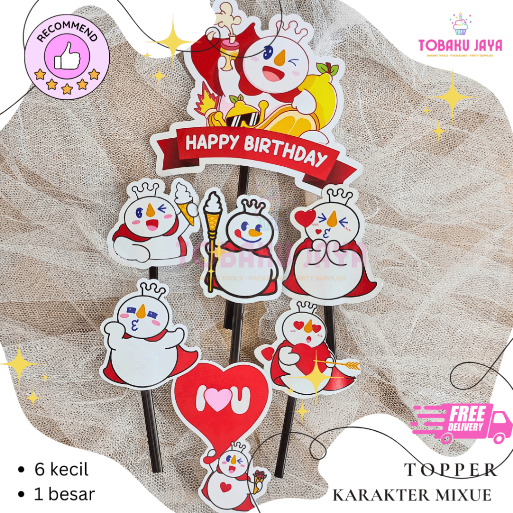 Jual Topper Karakter Kue Ulang Tahun/ Topper Kue Ulang Tahun/ Cake ...