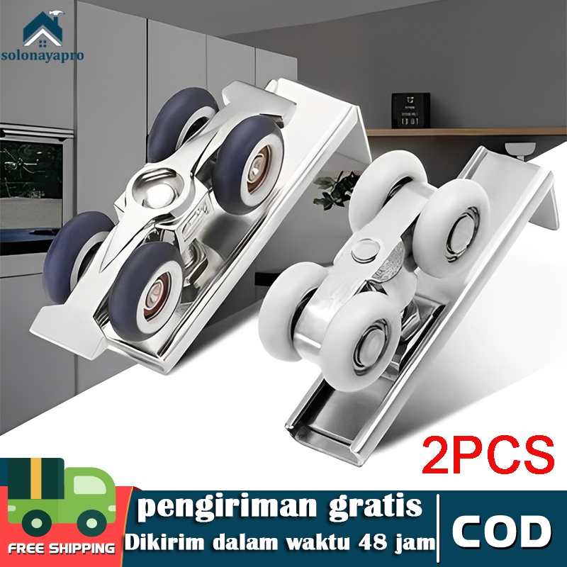 Jual 2pcs/set Roda Pintu Sliding Wood Door Hanging Wheels Roda Pintu ...