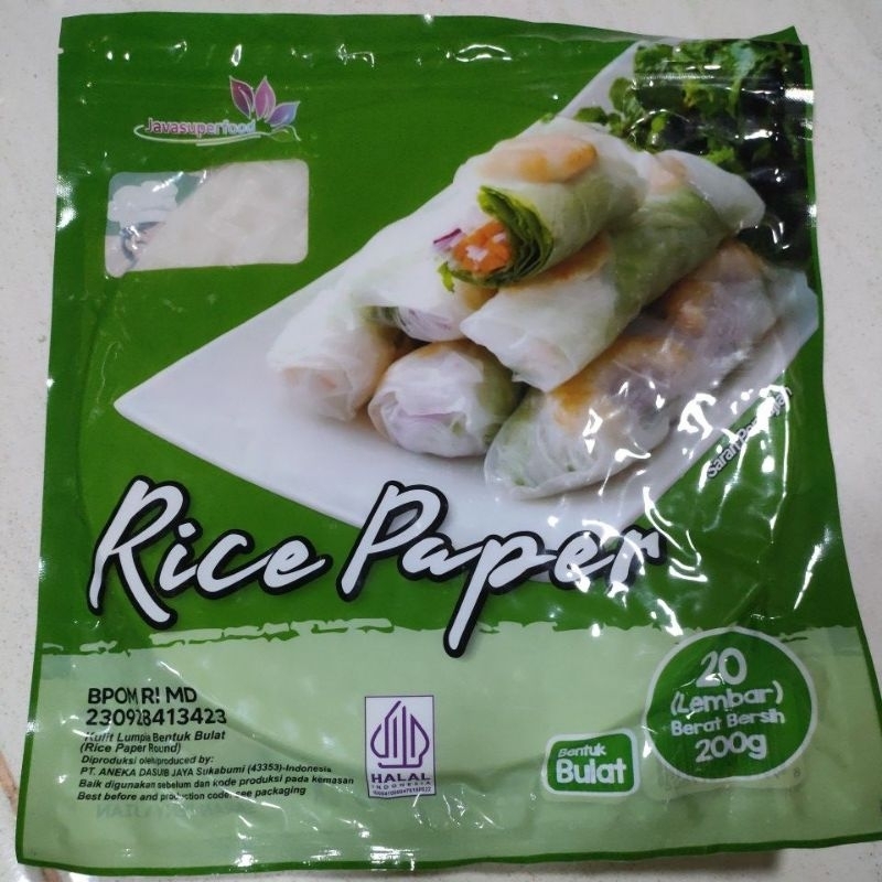 Jual rice paper isi 20 lembar 200g / kulit lumpia isi 20lembar | Shopee ...