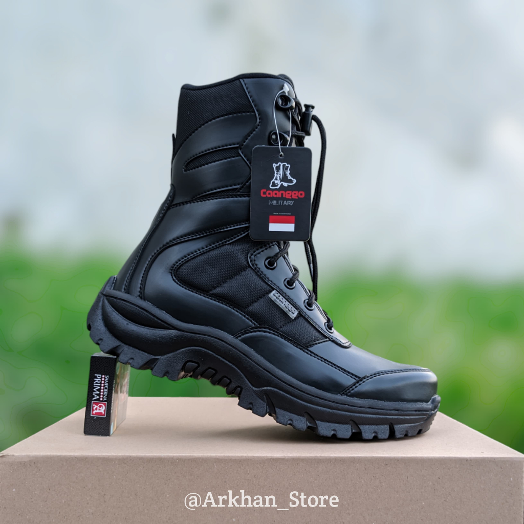 Jual Sepatu PDL TNI Polri Terbaru 2024 Safety Boots Ujung Besi Hitam ...
