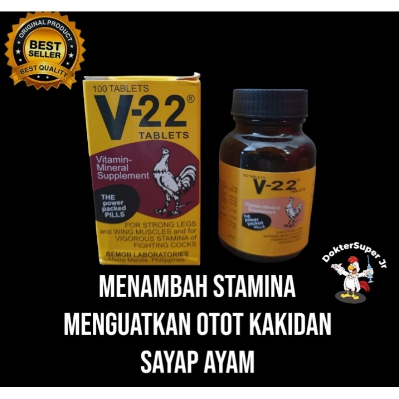 Jual V22( BEMON) Vitamin Mineral Suplement Ayam isi 100 tablet | Shopee ...