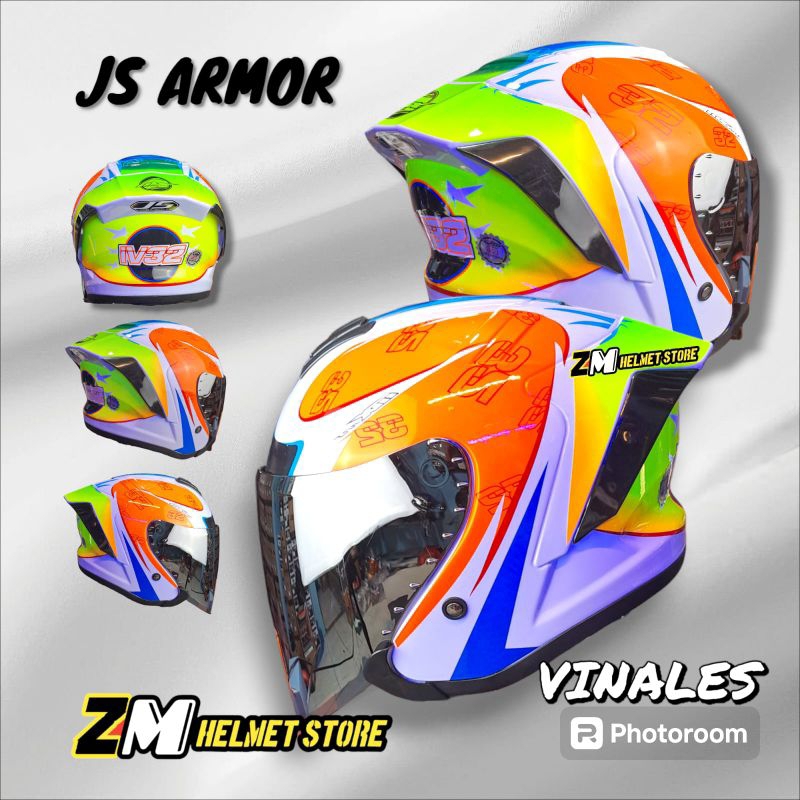 Jual Helm JS ARMOR Vinales Half Face Kekinian SNI | Shopee Indonesia