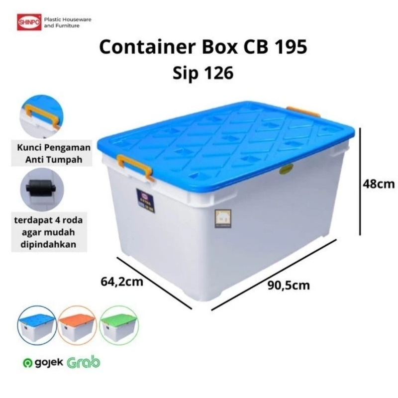 Jual Shinpo SIP 126 195lt Extra Container Box CB 195 Liter Kontainer ...