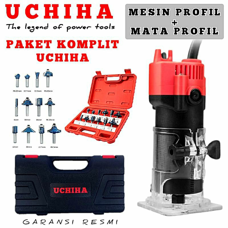 Jual mesin trimmer uchiha U450 6mm profil kayu router wood trimmer ...