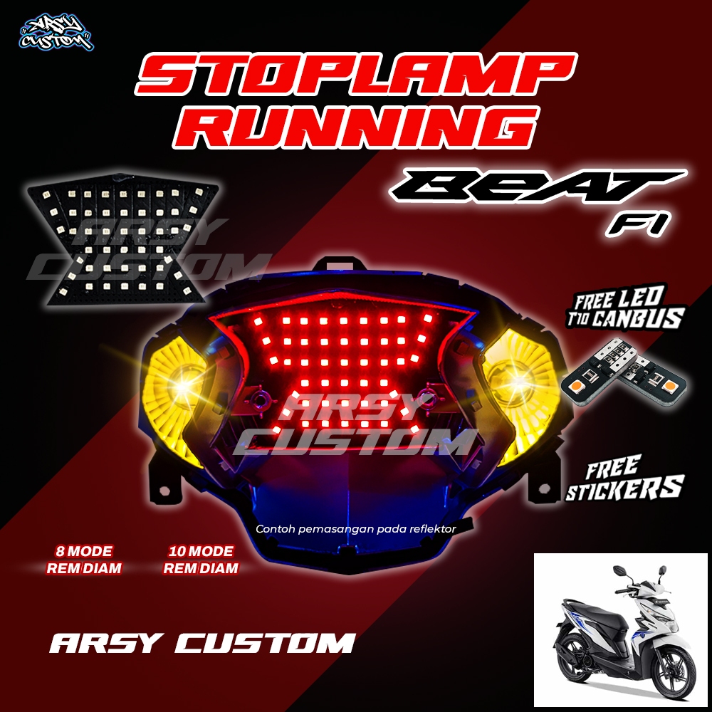 Jual Lampu Rem BEAT FI 8 & 10 MODE RUNNING OTOMATIS MANUAL BONUS FREE ...