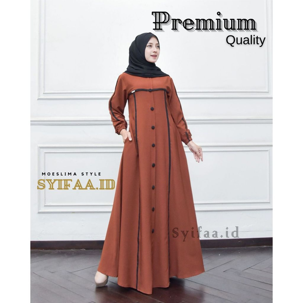 Jual Gamis/SYIFAA.ID 07/Gamis Wanita /Gamis Kancing /Dress/Linen ...
