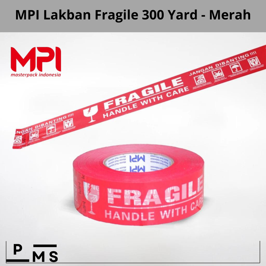 Jual LAKBAN FRAGILE MERAH 48MM x 300 YARD TEBAL MASTER PACK INDONESIA ...