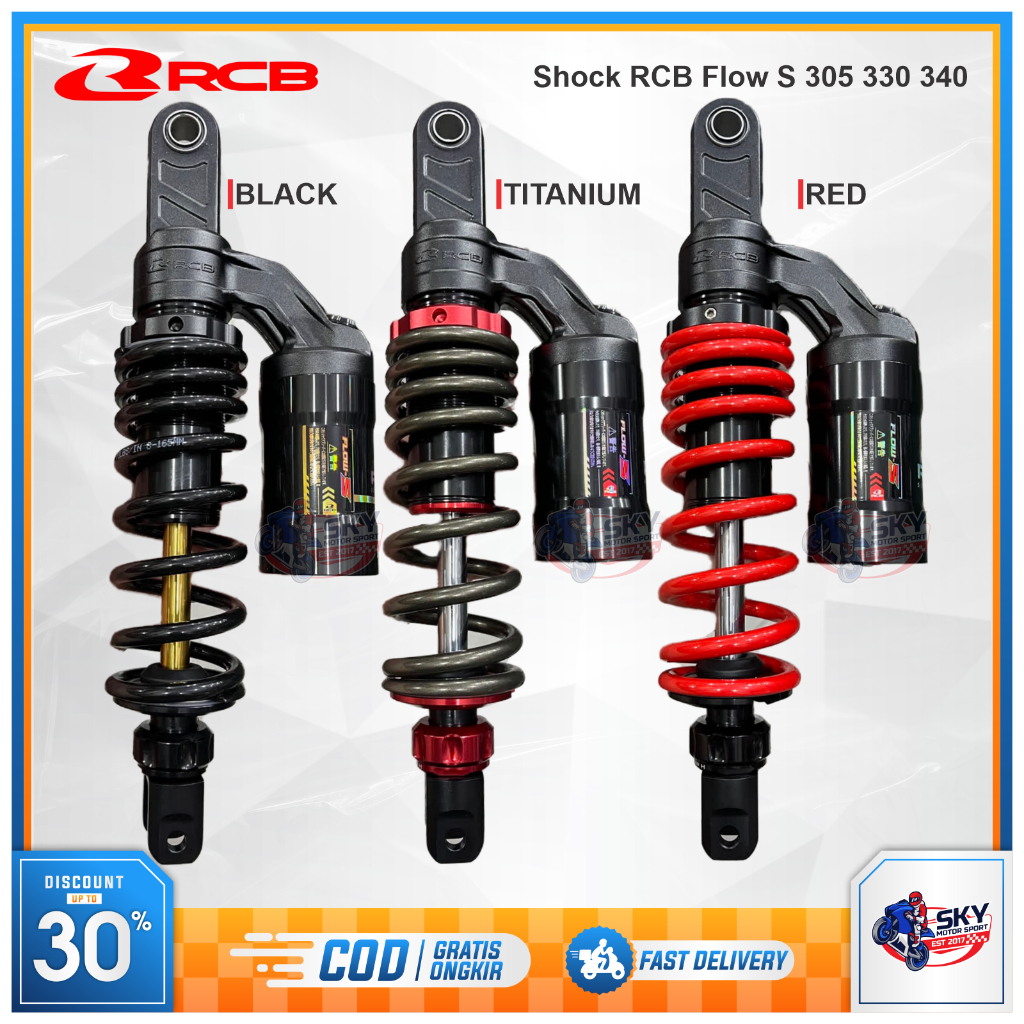 Jual Shock Breaker RCB Flow S 305 330 340 mm Vario Mio Beat Scoopy Fino ...
