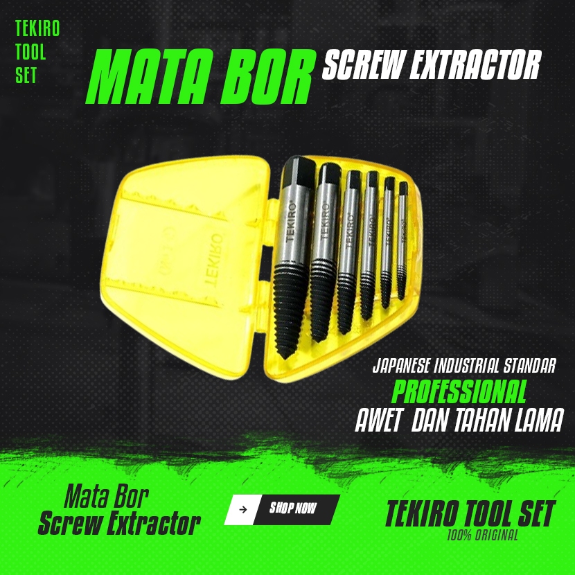 Jual TEKIRO Mata Bor Tap Balik Set 6 Pcs Pembuka Buat Rusak Screw ...