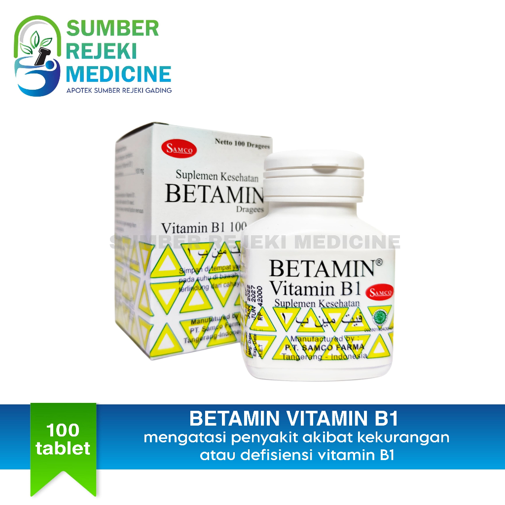 Jual Betamin Vitamin B1 100 mg BOTOL 100 Tablet | Shopee Indonesia