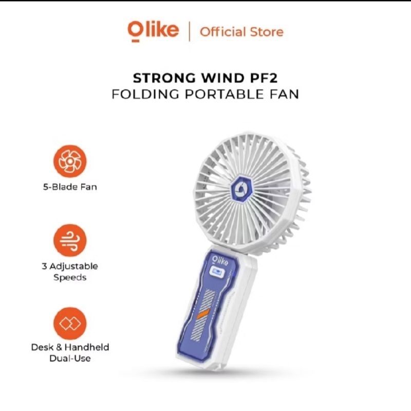 Jual Olike PF2 Kipas Lipat Mini Portabel 2000mAh 3speed Fan Mini 2in1 ...
