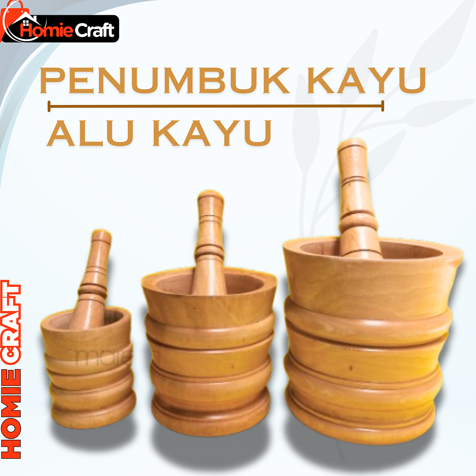 Jual Lumpang Kayu Mahoni Set 3 pilihan ukuran + Alat Penumbuk Alu Kayu ...