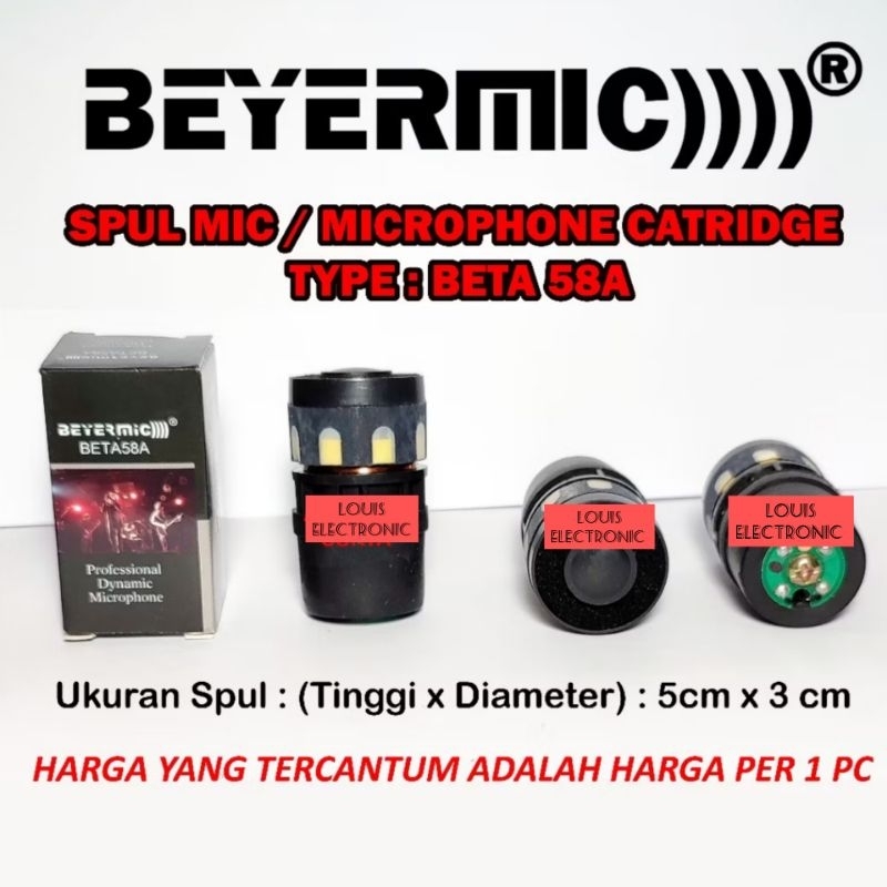 Jual Spul Mic BEYERMIC BETA 58A ORIGINAL Spull Spool Microphone ...