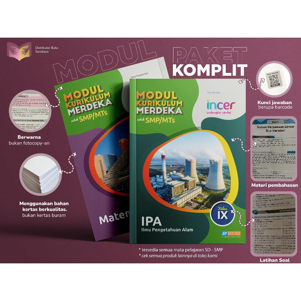 Jual Buku Modul Latihan Soal Siswa + Pembahasan Materi (Plus Kunci Jawaban) Incer Smp Kelas 9 ...