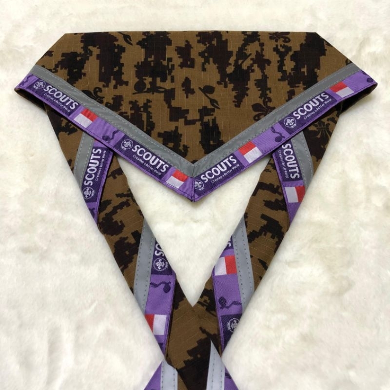 Jual scraft Pramuka loreng dan polos list wosm scout bisa menyala ...