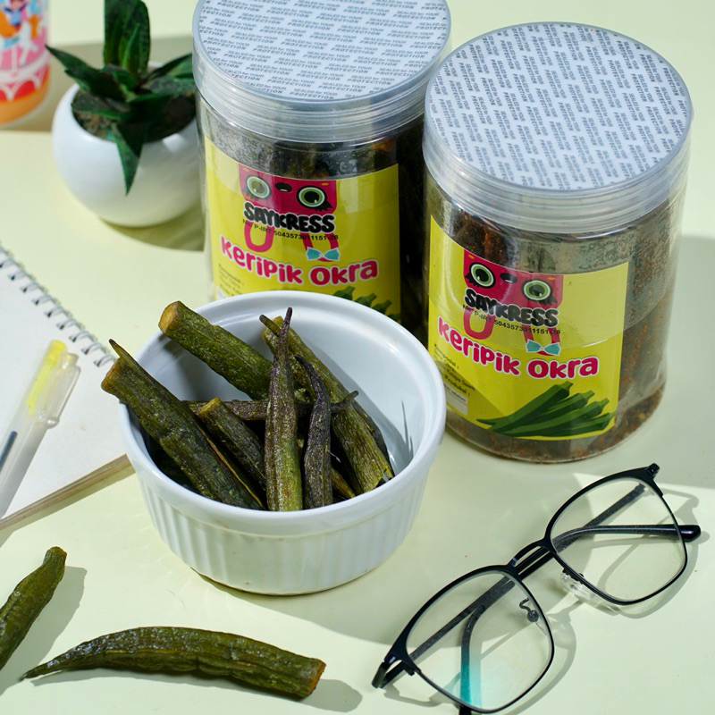 Jual SAYKRESS Keripik Okra Kering Renyah | Snack Toples 750ml Sayur ...