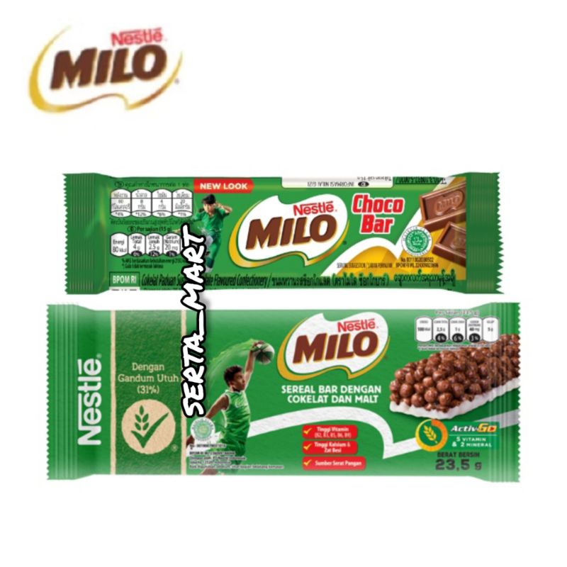 Jual Milo Sereal Bar 23.5gr / Milo Choco Bar 15gr - Nestle Milo Cokelat ...