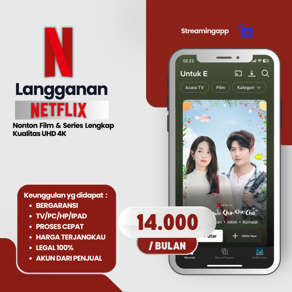 Jual NETFLIX MURAH 1-3 BULAN PREMIUM 4K UHD FULLGARANSI LANGSUNG PROSES ...