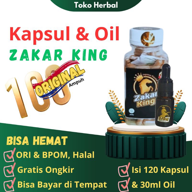 Jual PAKET PREMIUM ZAKAR KING 120 KAPSUL + Z-KING SPECIAL OIL (MINYAK OLES) 100% ORIGINAL PRIMA ...