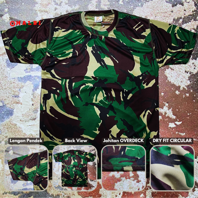 Jual Kaos DRY FIT Loreng Malvinas TNI Lengan Pendek HIGH QUALITY Dalaman Oblong Loreng TNI ...